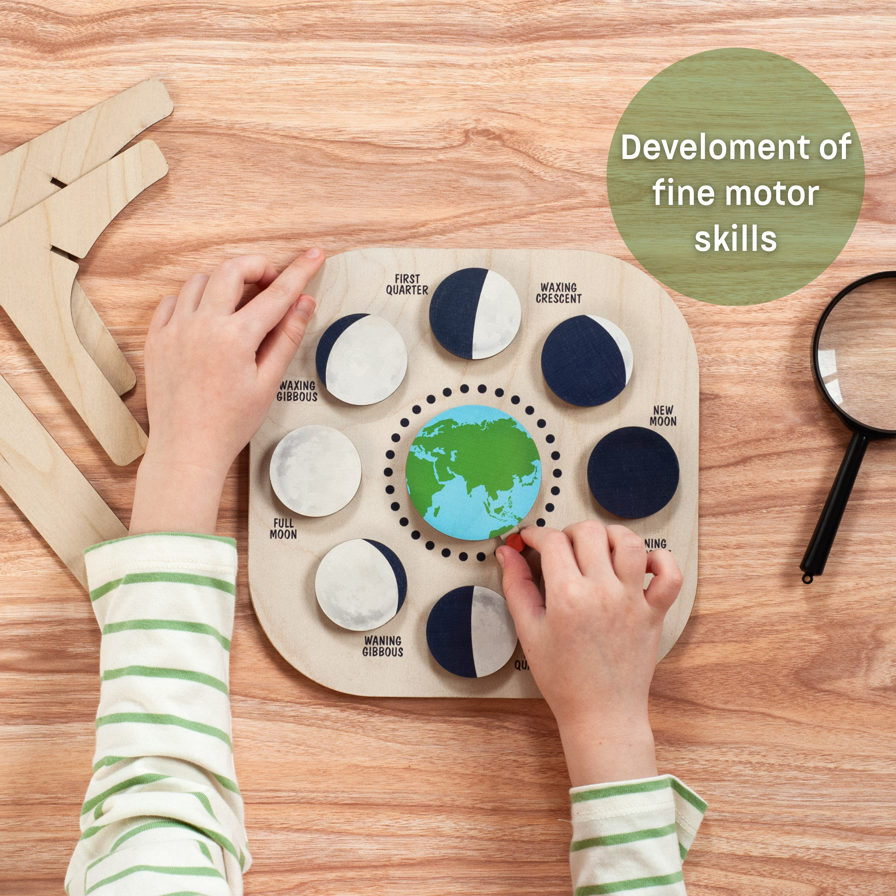 Montessori Calendar Sensory Toys Magnet Moon Calendar Montessori ...