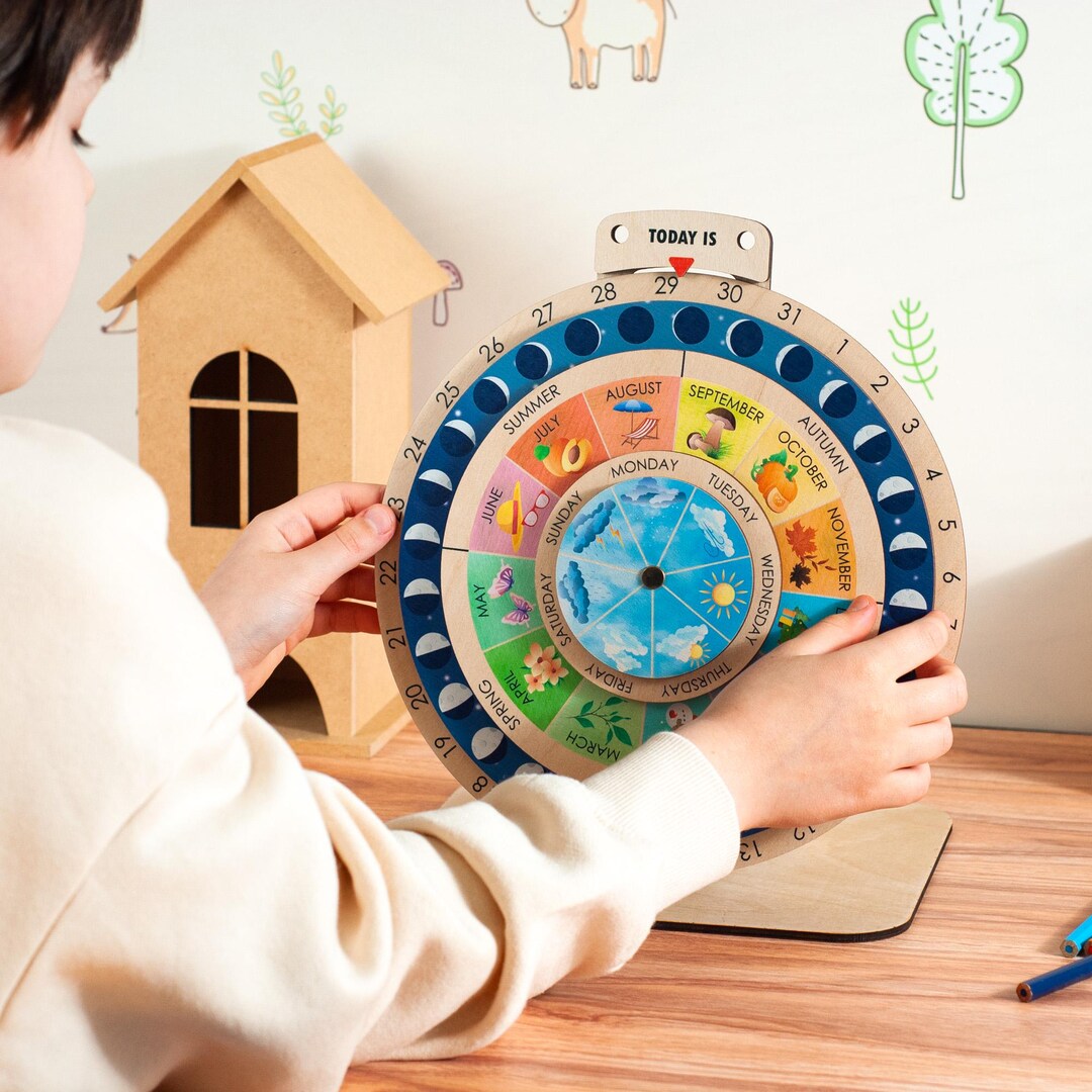 Montessori Wheel of the Year: Wooden Learning Calendar for Preschool - Etsy