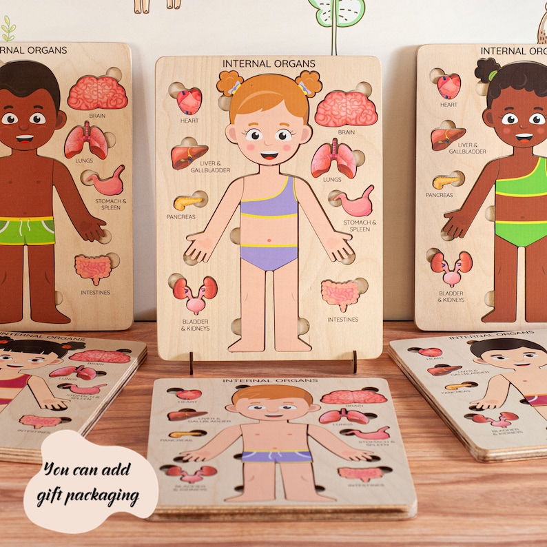 Human Body Puzzle Learning Wooden Baby Toys Toddler Activity Learning ...