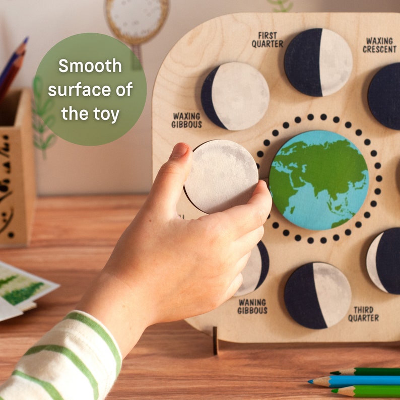 Montessori Calendar Sensory Toys Magnet Moon Calendar Montessori ...