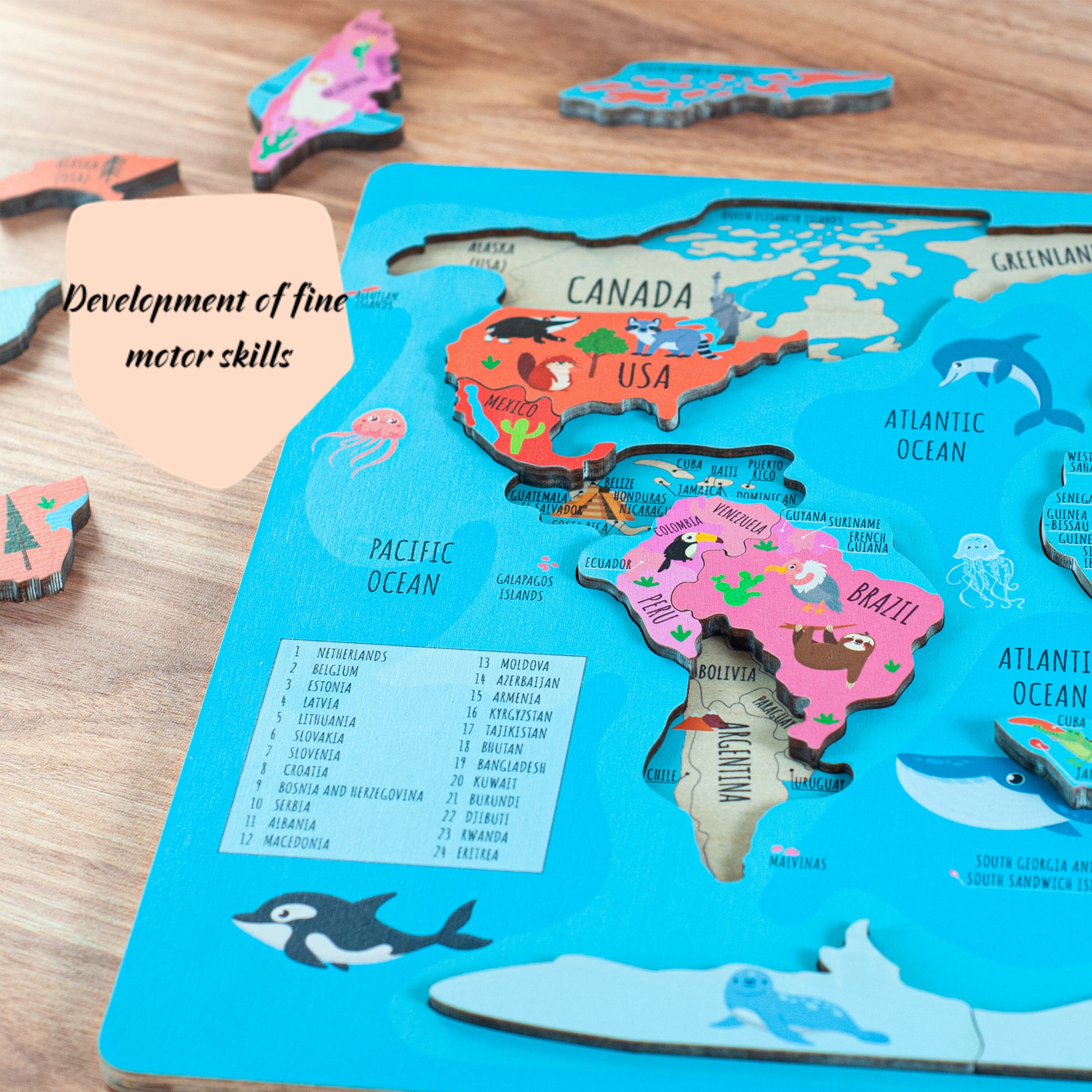 Geography for Kids World Map Puzzle Sensory Toys Chtistmas Gift for ...