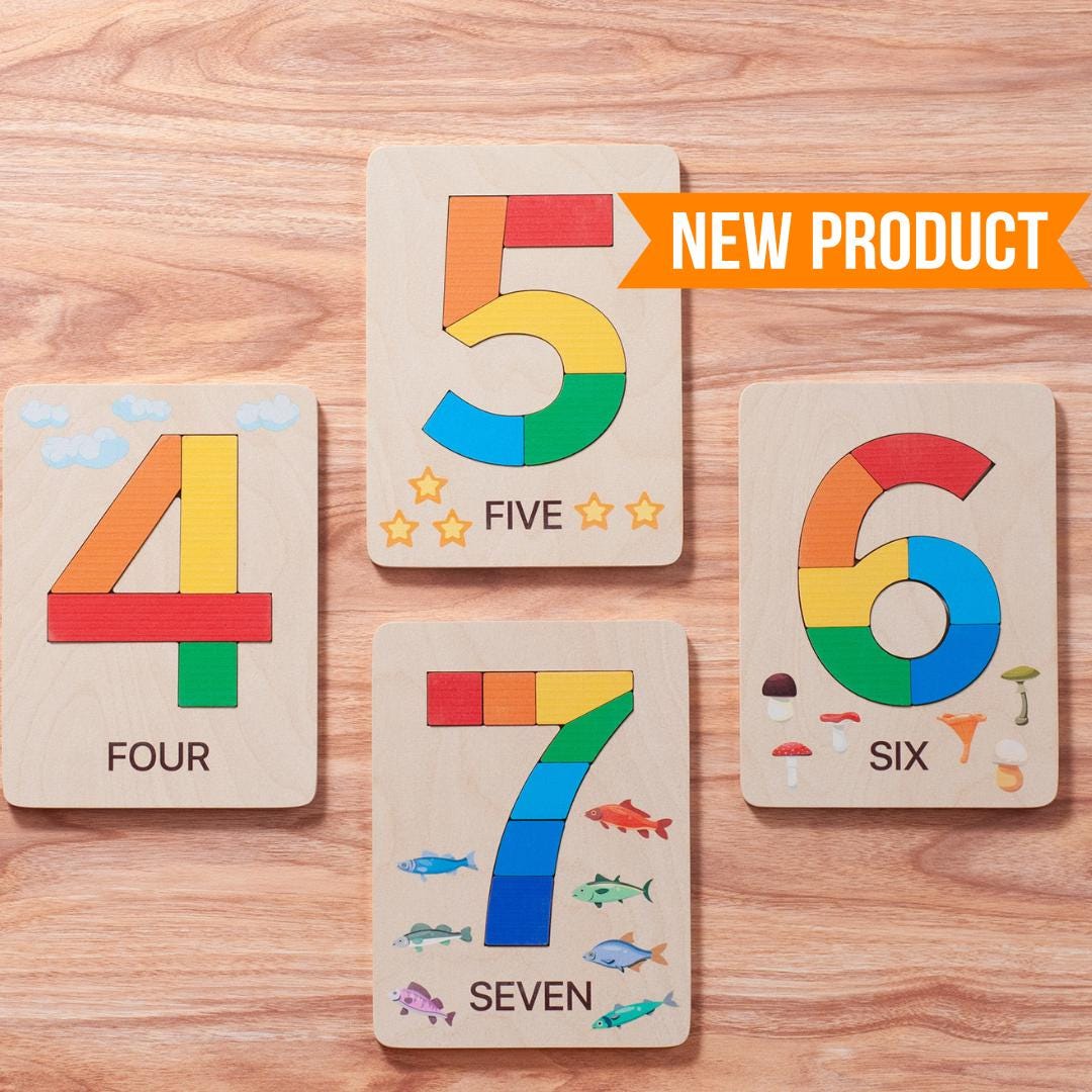 Montessori Puzzle Counting Montessori Math Puzzle Removable Numbers ...