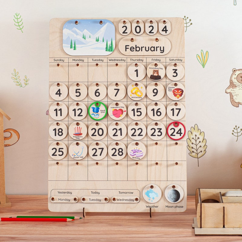 Wooden Calendar - Etsy
