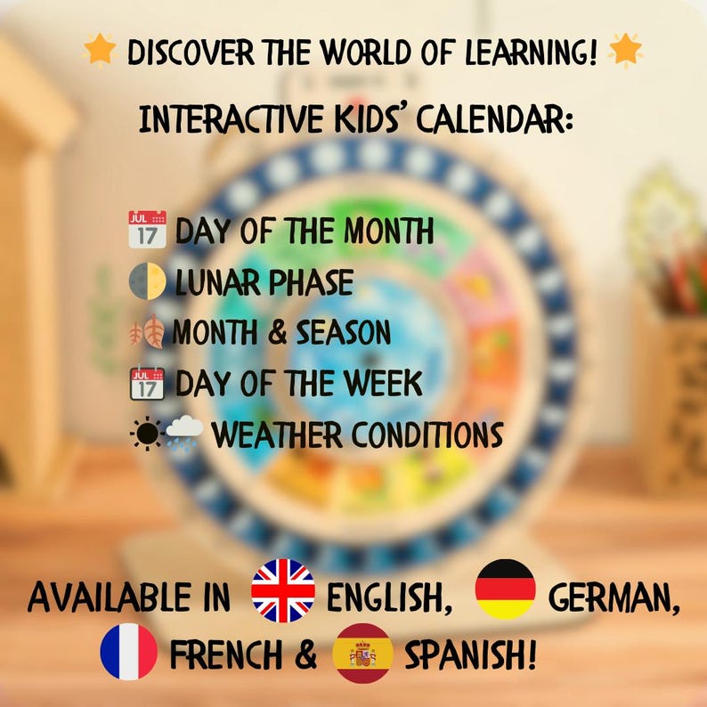 Montessori Wheel of the Year: Wooden Learning Calendar for Preschool - Etsy