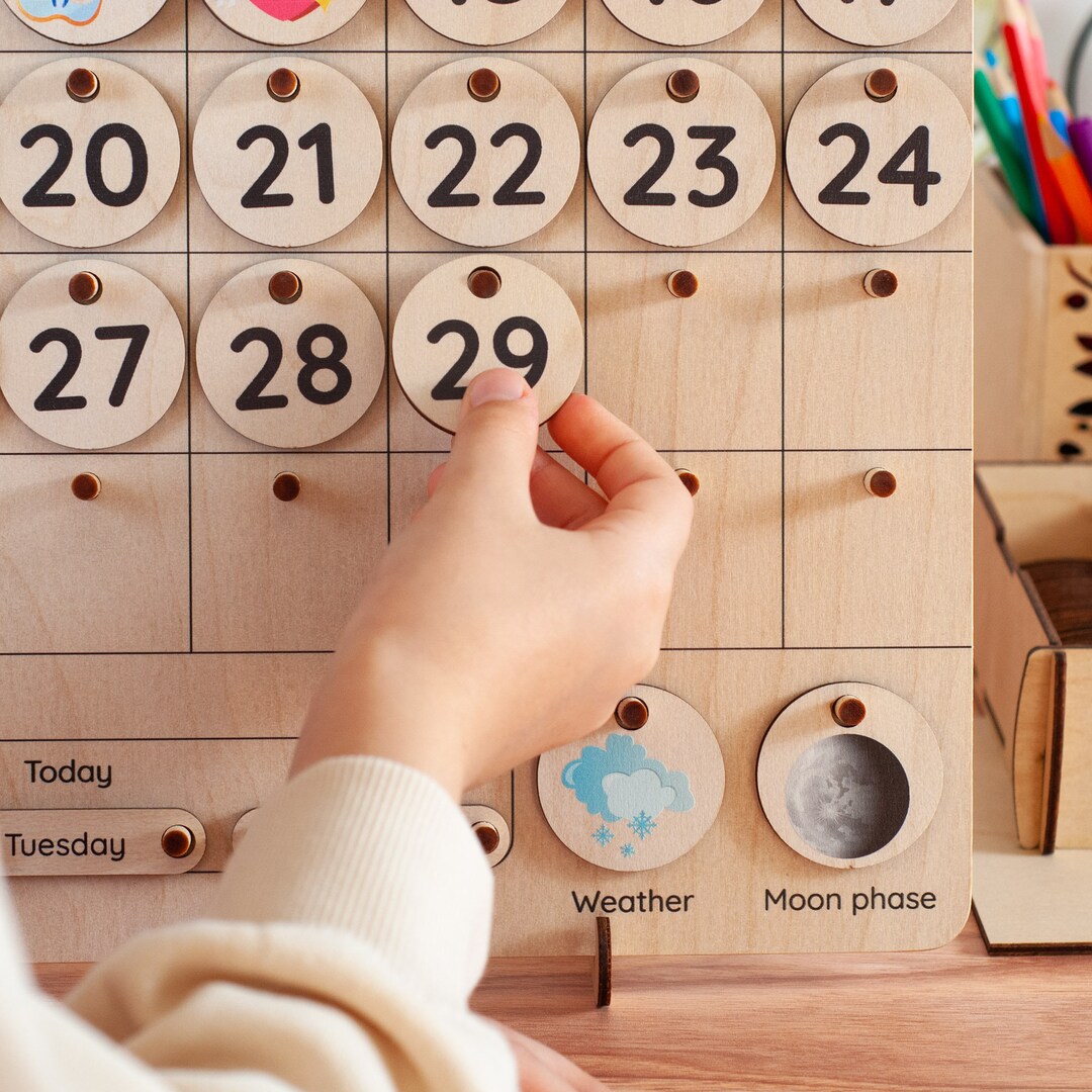 Montessori Calendar Kids Toys for Girls Montessori Activity Preschool ...