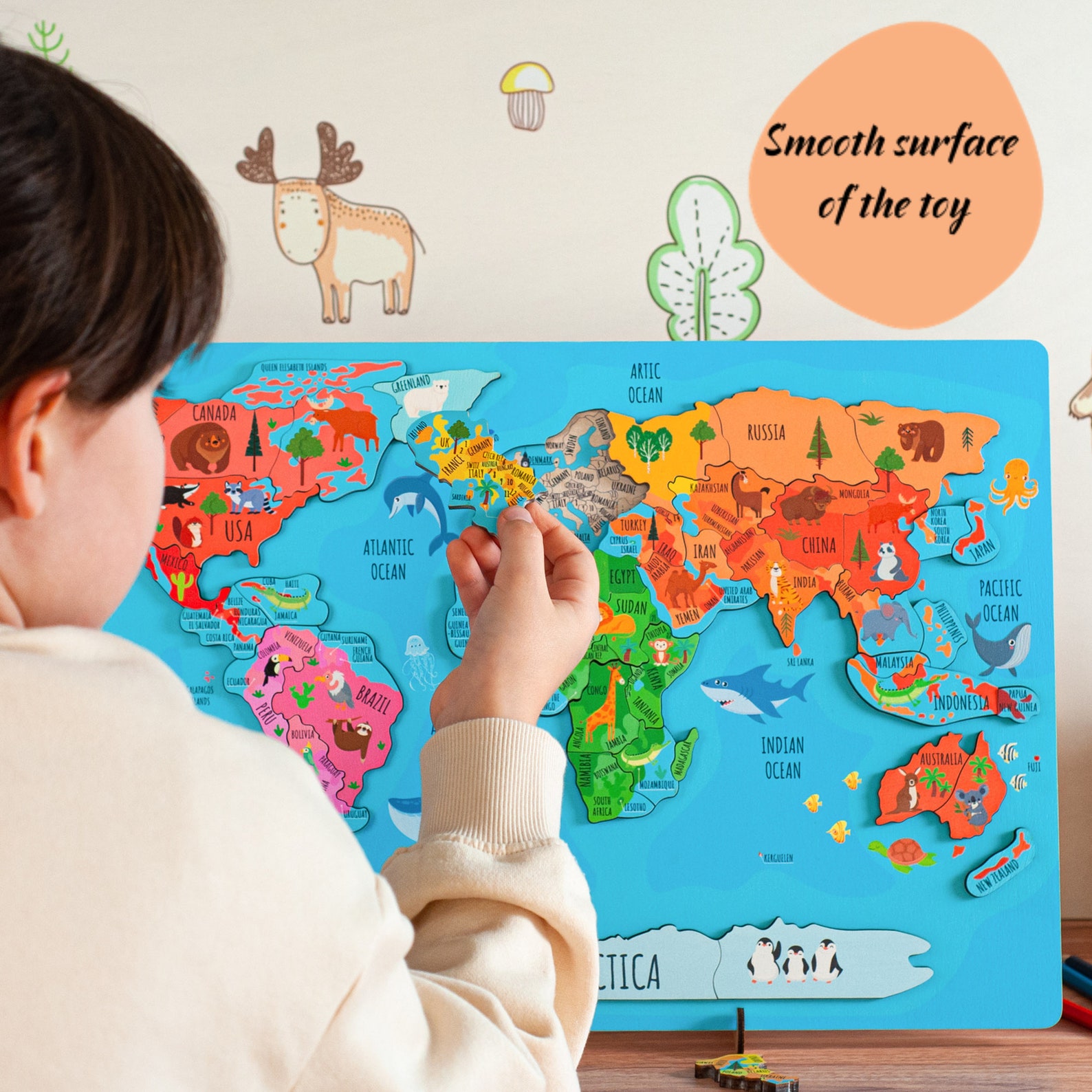 Geography for Kids World Map Puzzle Sensory Toys Chtistmas Gift for ...