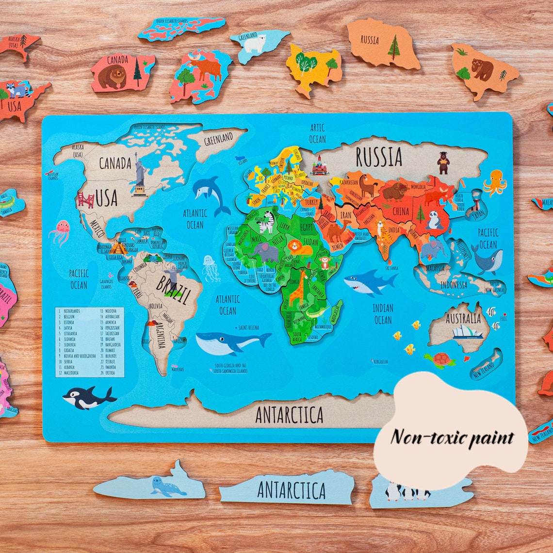Geography for Kids World Map Puzzle Sensory Toys Chtistmas Gift for ...