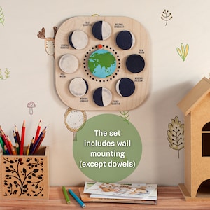 Montessori Calendar Sensory Toys Magnet Moon Calendar Montessori ...