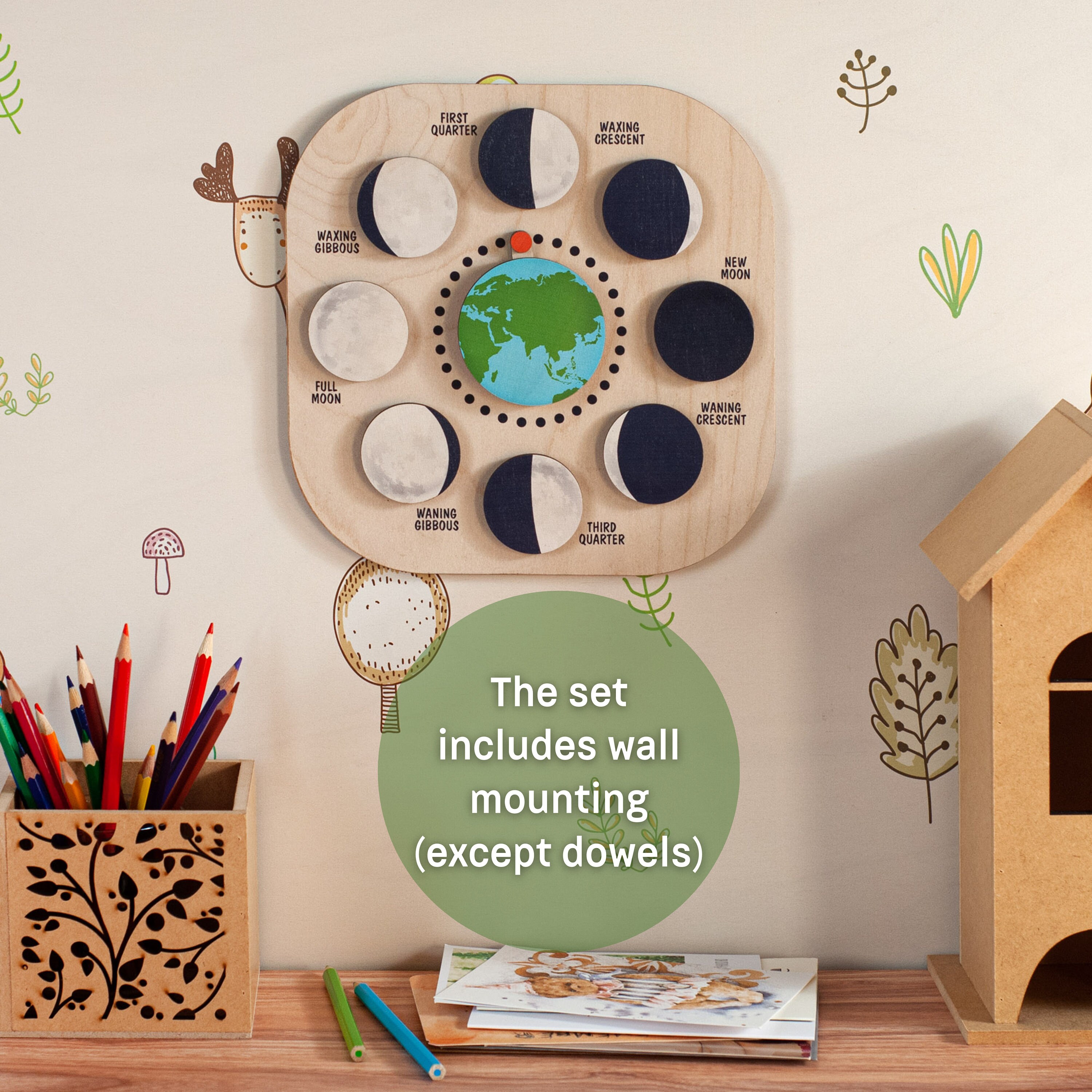 Montessori Calendar Sensory Toys Magnet Moon Calendar Montessori ...