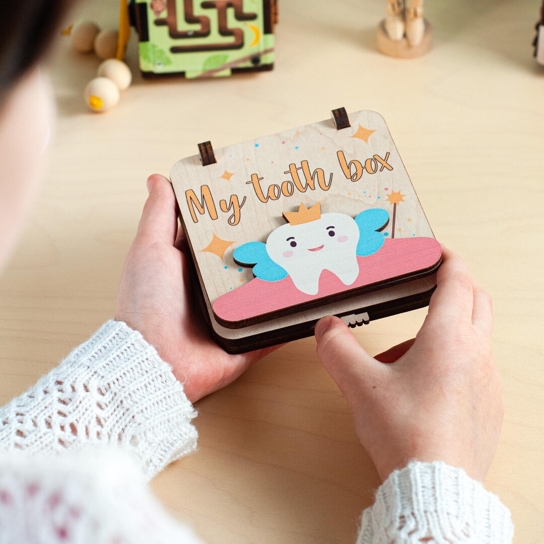 Tooth Fairy Box Personalized Tooth Keepsake Box for Kids Wooden Tooth ...