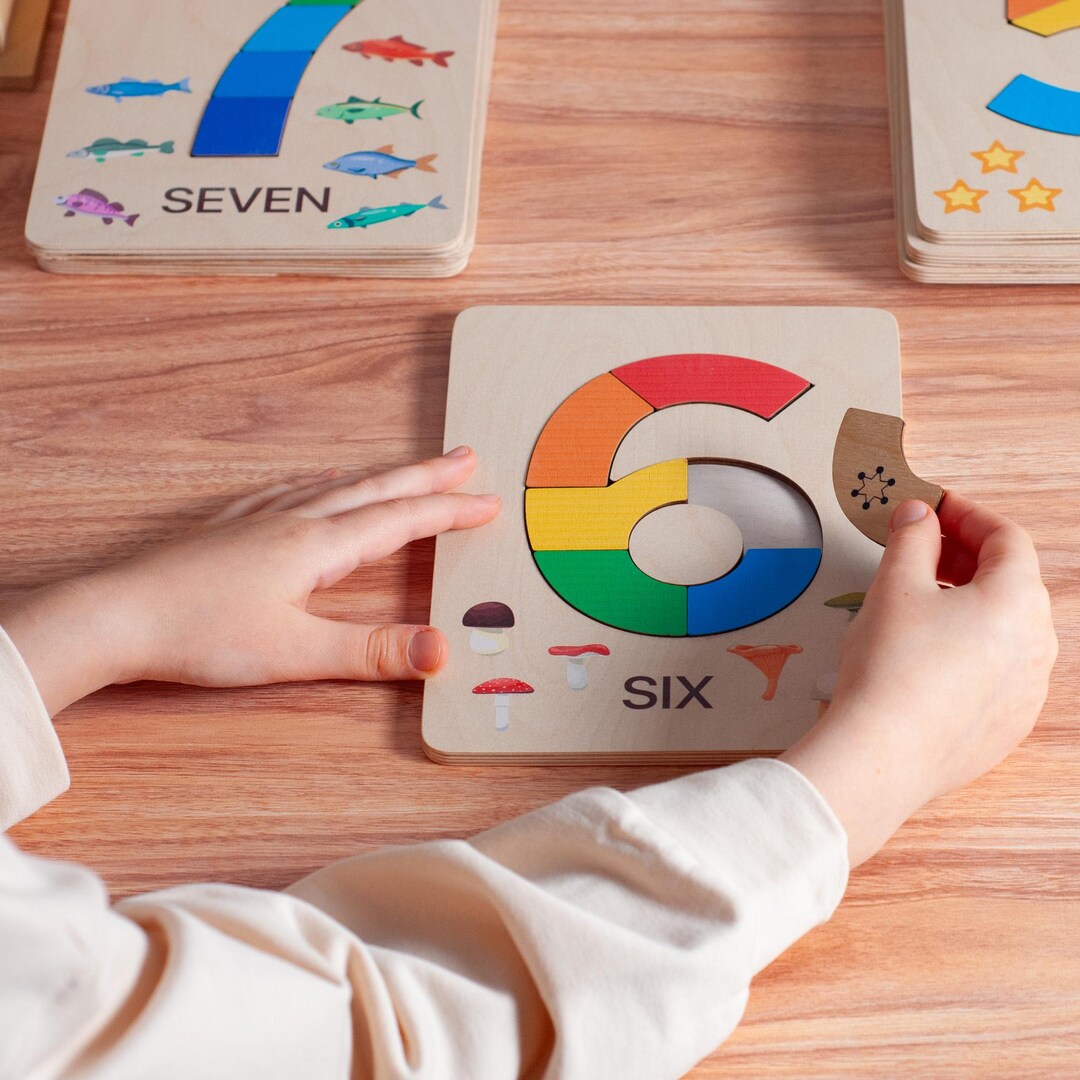 Montessori Learning Puzzle Number Match Puzzle for Kids Sensory Toys ...