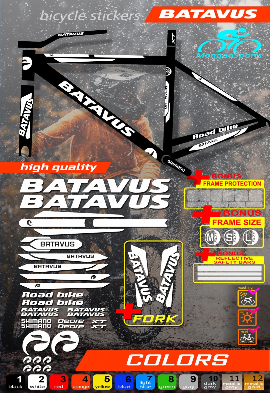 Custom Made BATAVUS Bicycle Stickers, Stickers on the Frame +fork - Etsy