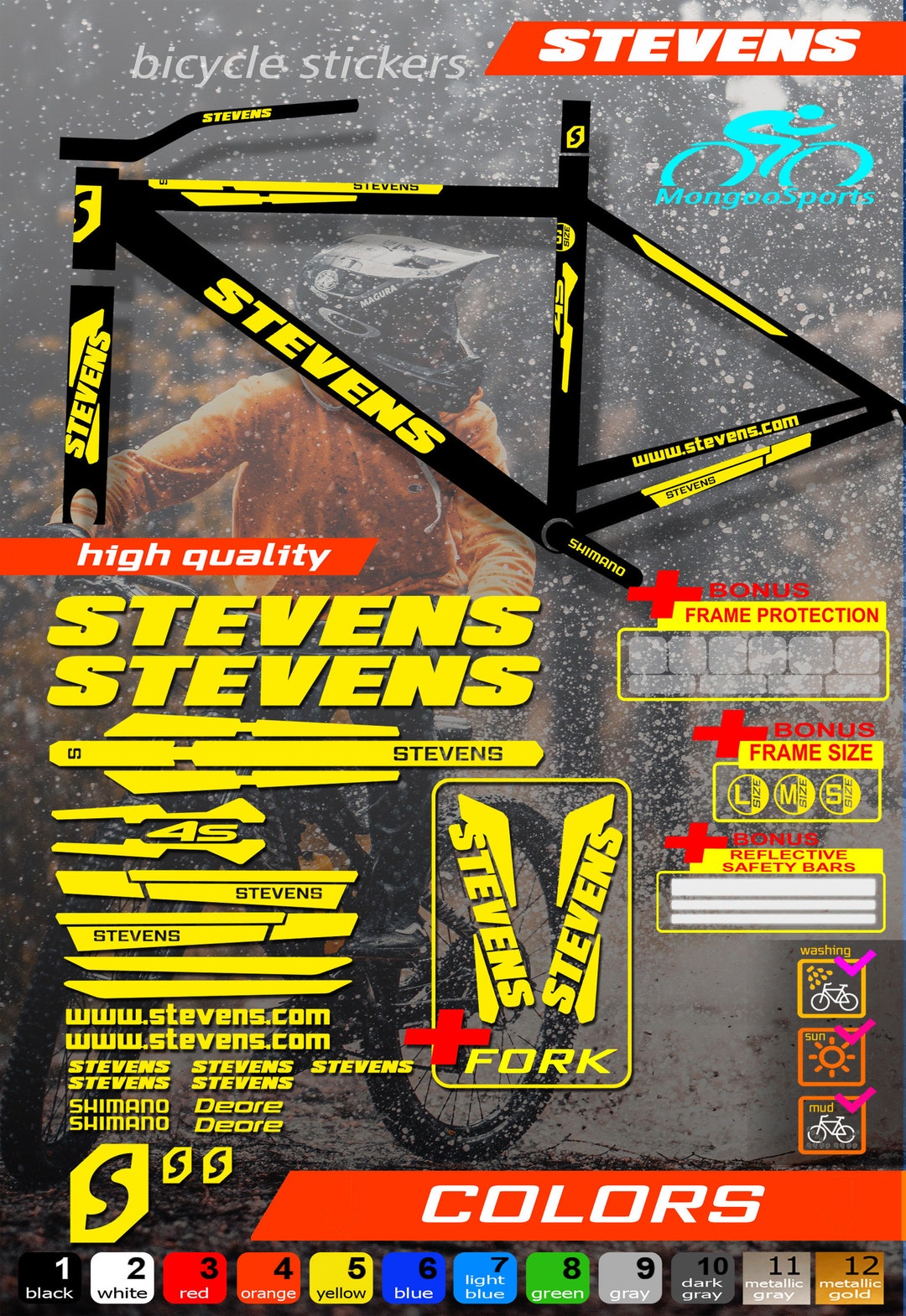 Custom Made STEVENS Bicycle Stickers, Stickers on the Frame +fork - Etsy