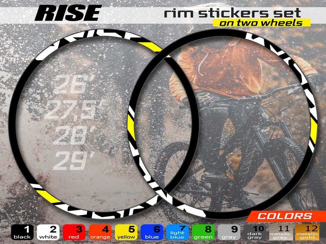 Custom Made RISE Bicycle Rim Stickers, Stickers on the Rim - Etsy