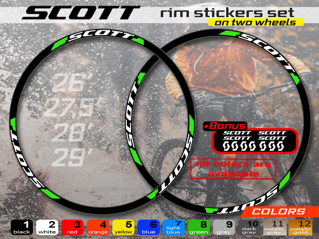 Custom Made SCOTT Bicycle Rim Stickers, Stickers on the Rim - Etsy
