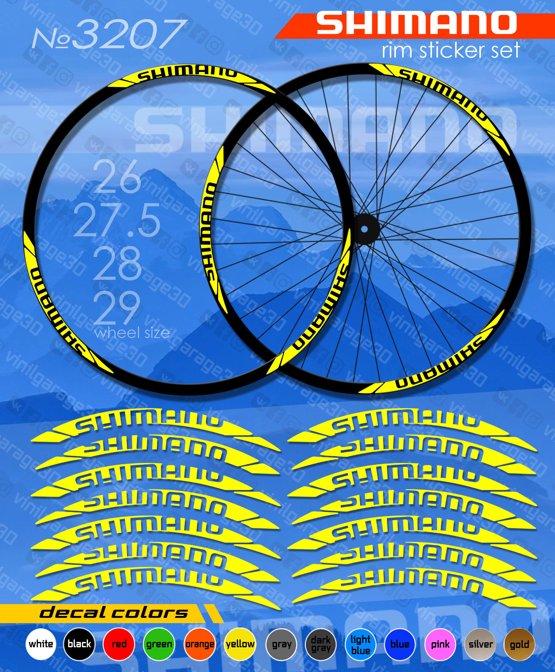 Bicycle Rim Stickers SHIMANO, Set of Stickers, Stickers on the Rim - Etsy
