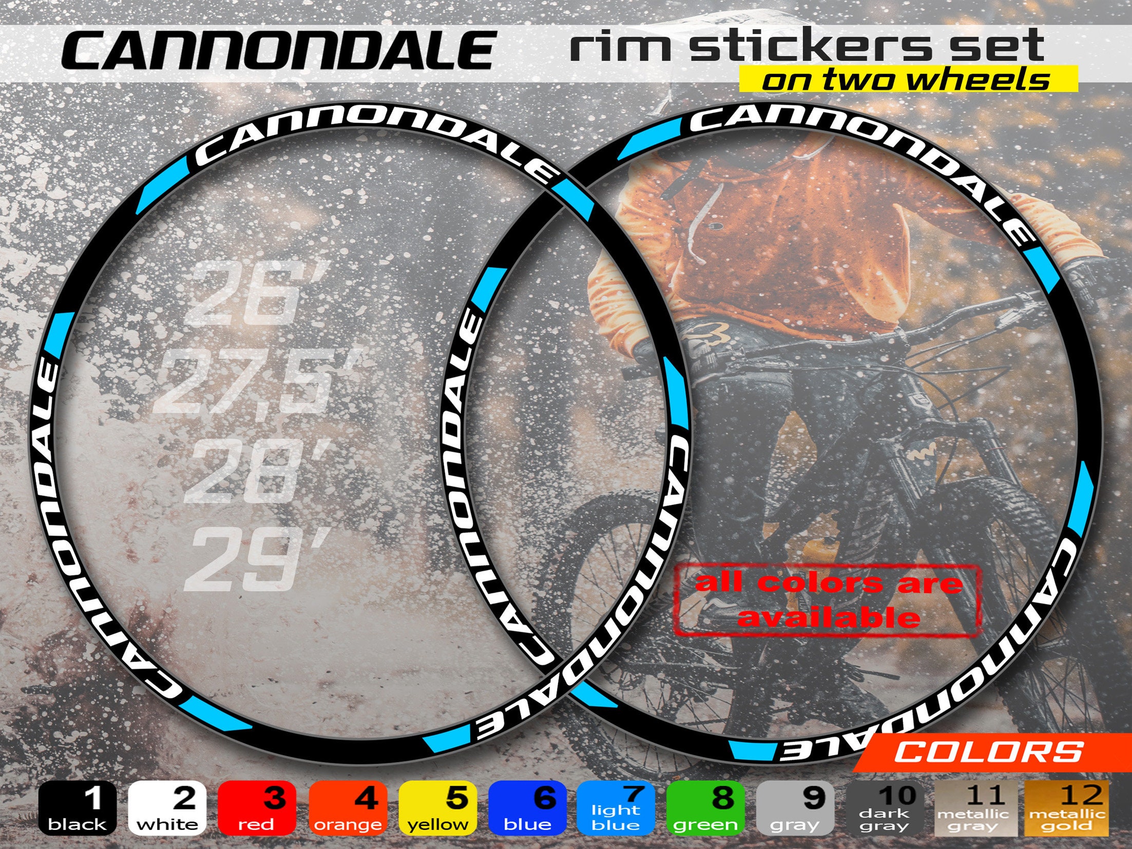 Custom Made Cannоndаlе Bicycle Rim Stickers, Stickers on the Rim - Etsy