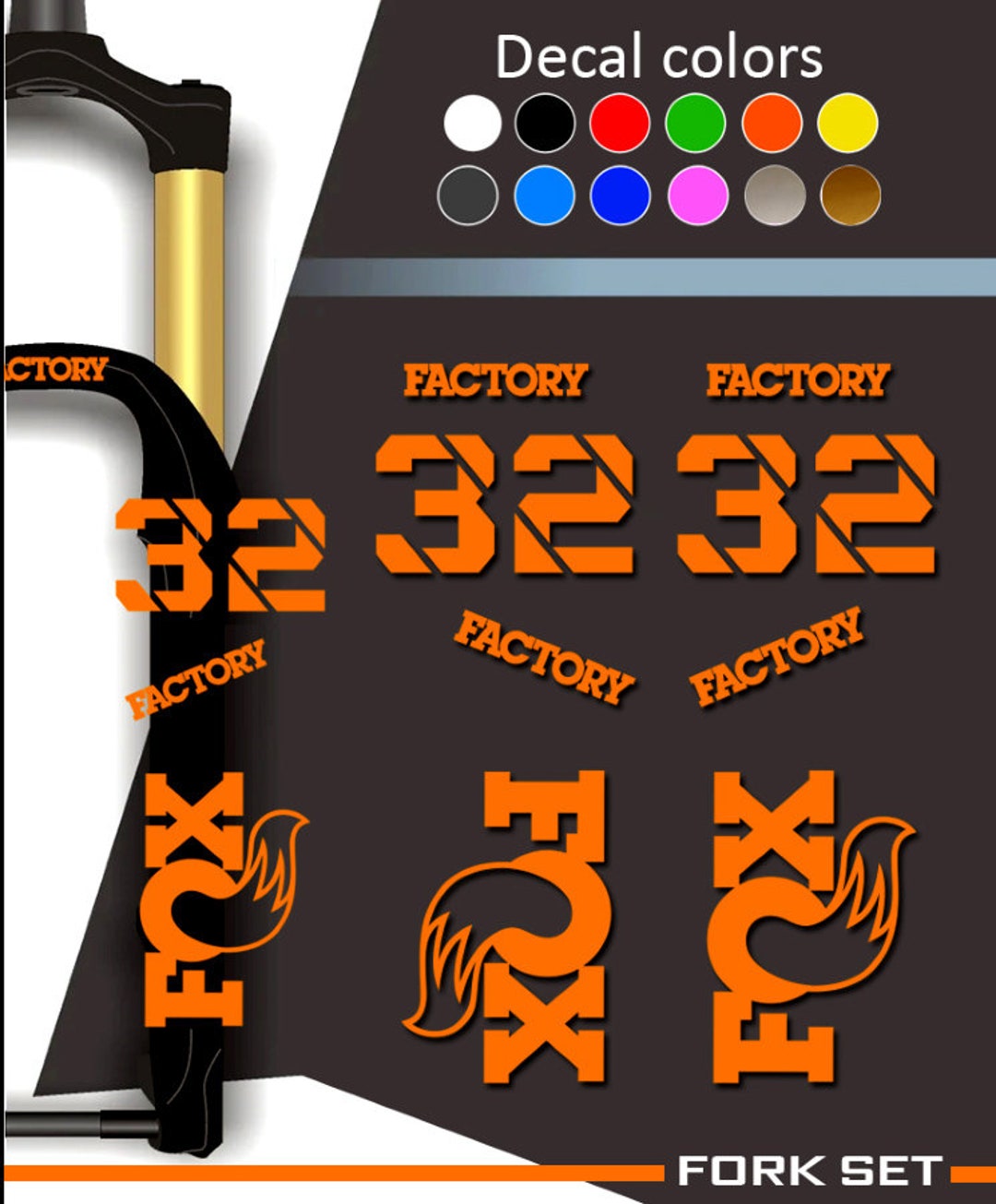 Custom Made Foxbicycle Fork Stickers, Stickers on the Fork - Etsy