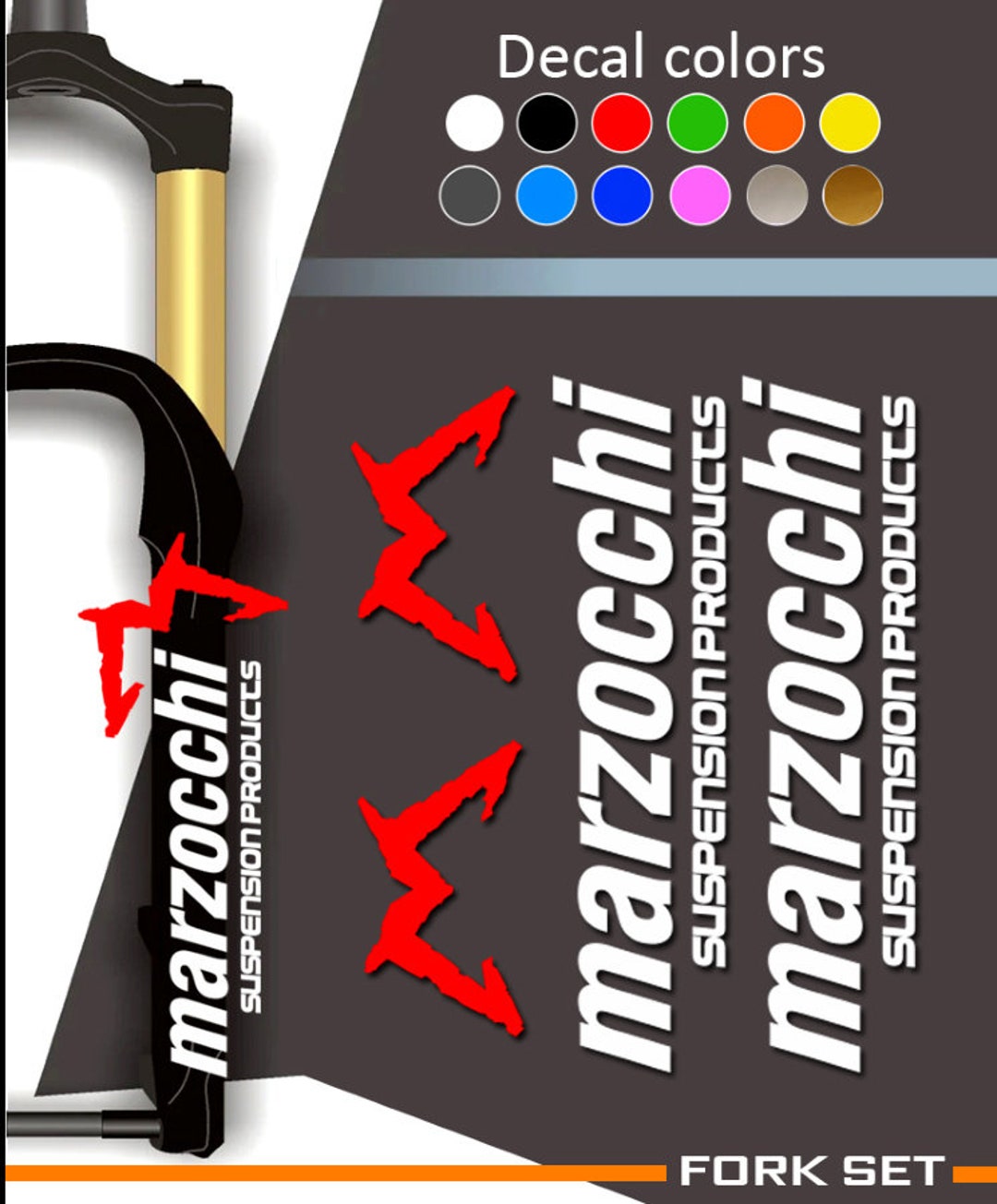 Custom Made Marzocchi Bicycle Fork Stickers, Stickers on the Fork - Etsy