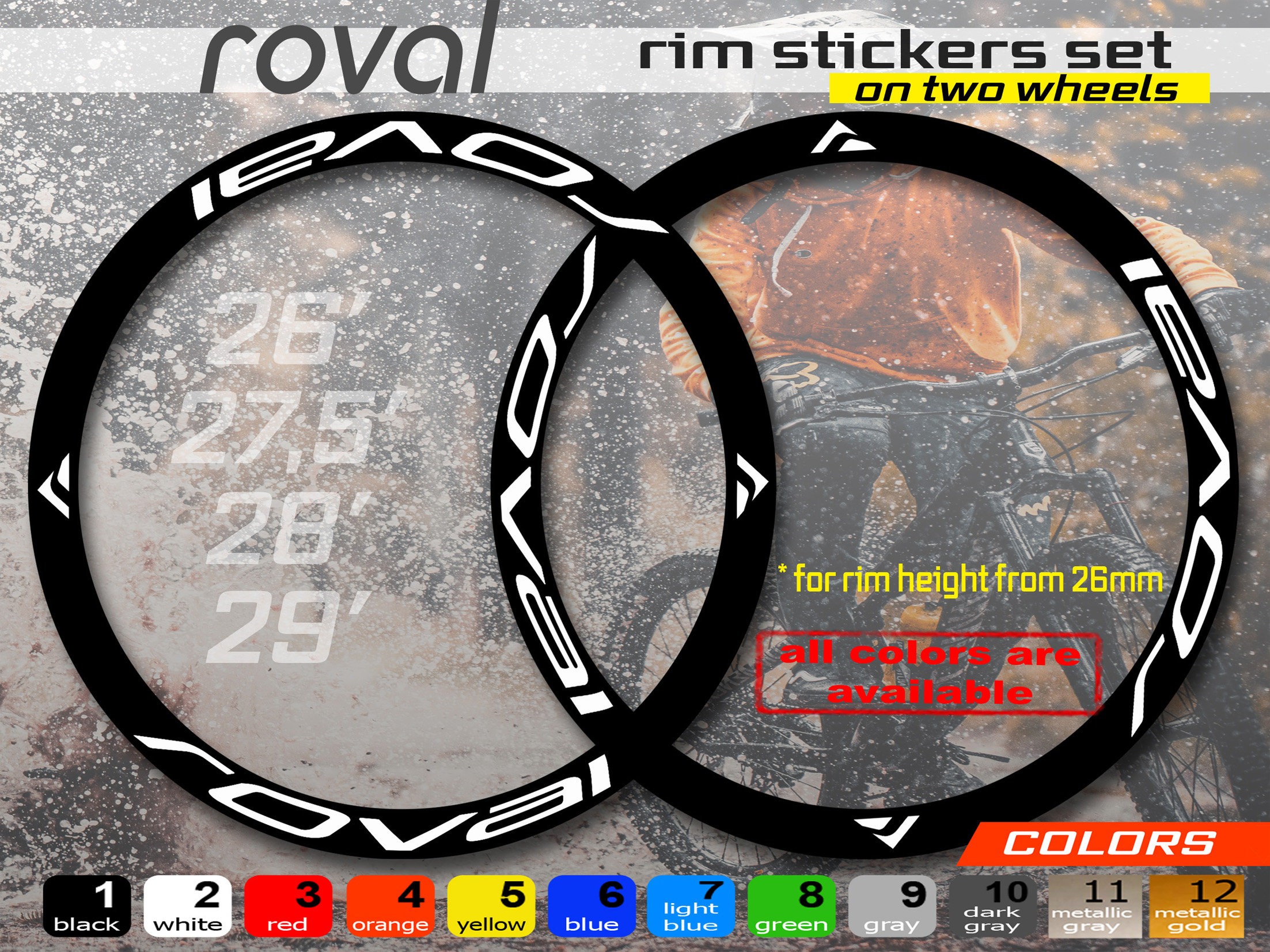 Custom Made ROVAL Bicycle Rim Stickers, Stickers on the Rim - Etsy