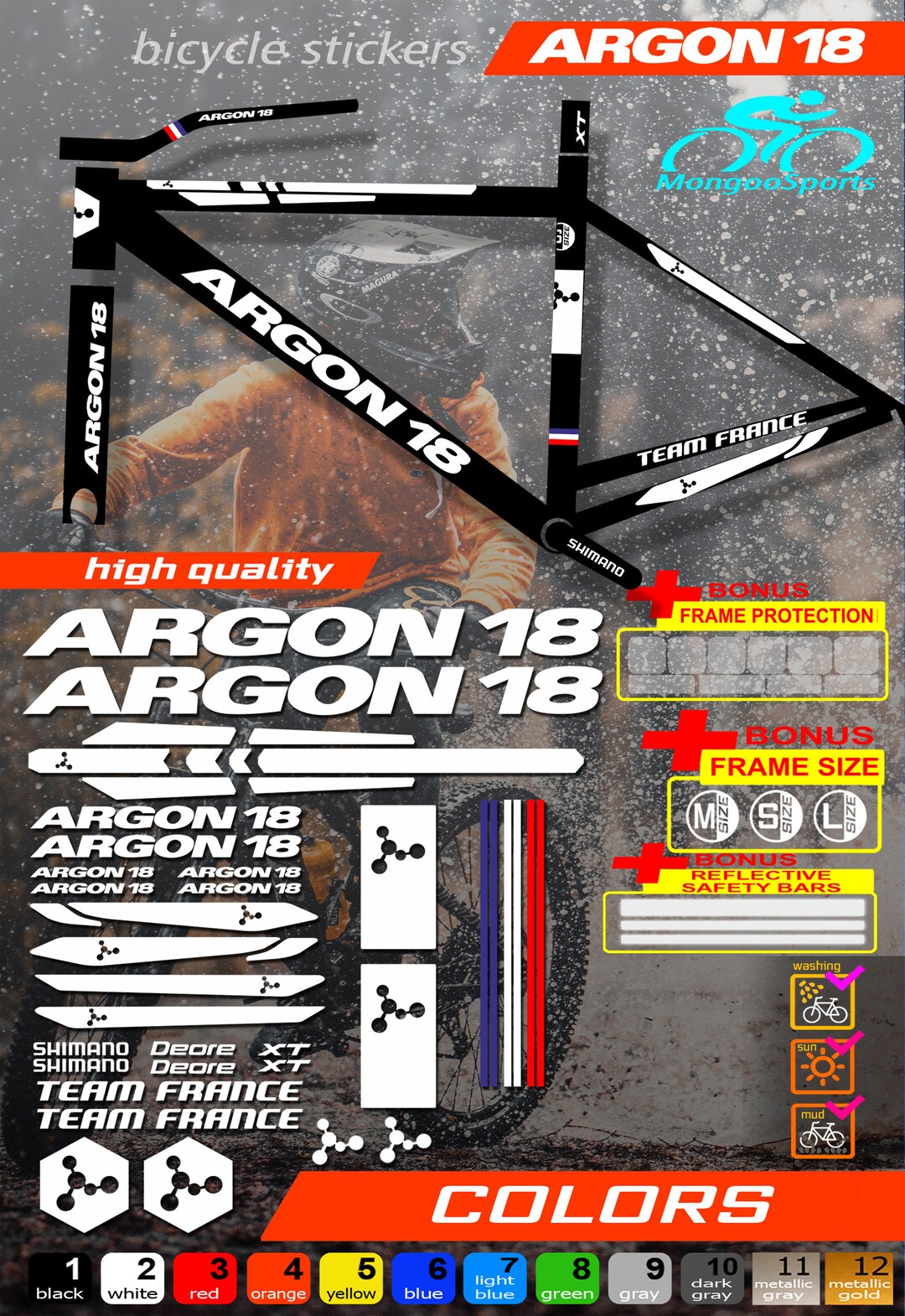 Custom Made Argon 18 Bicycle Stickers, Stickers on the Frame +fork - Etsy
