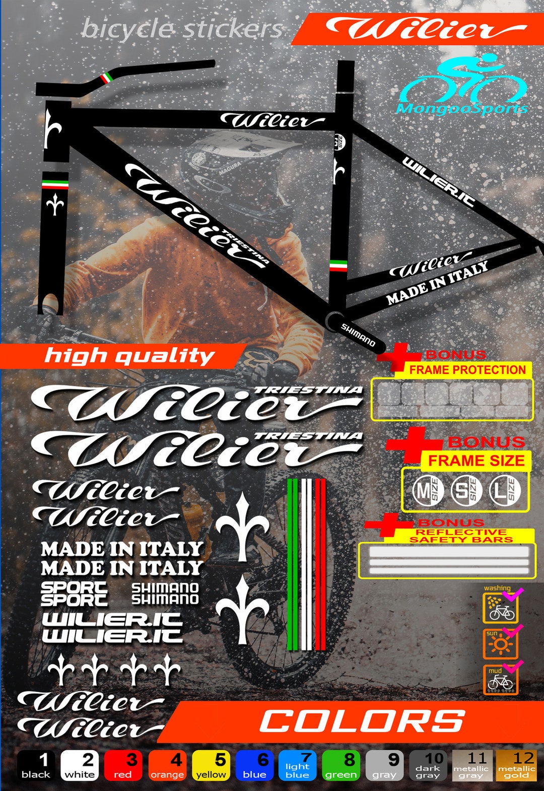 Custom Made Wilier Bicycle Stickers, Stickers on the Frame +fork - Etsy UK