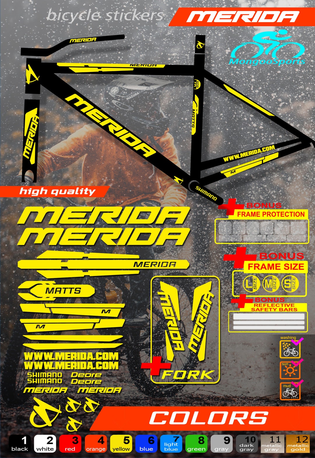 Custom Made MERIDA Bicycle Stickers, Stickers on the Frame +fork - Etsy