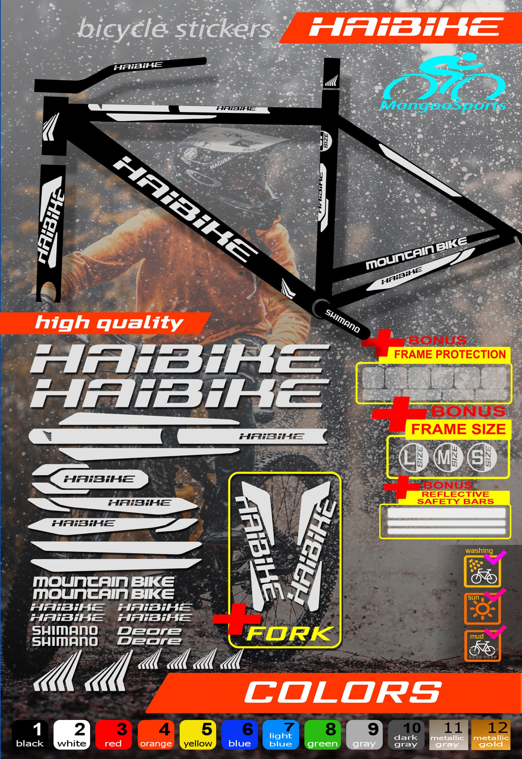 Custom Made HAIBIKE Bicycle Stickers, Stickers on the Frame fork - Etsy UK