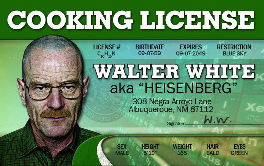 Walter White ID Laminated - Etsy