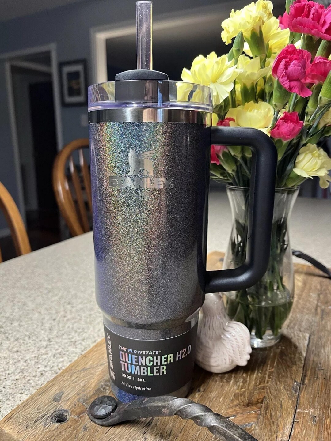 Personalized Custom Name Midnight Glitz Stanley 40oz Cup Elphaba Wicked ...