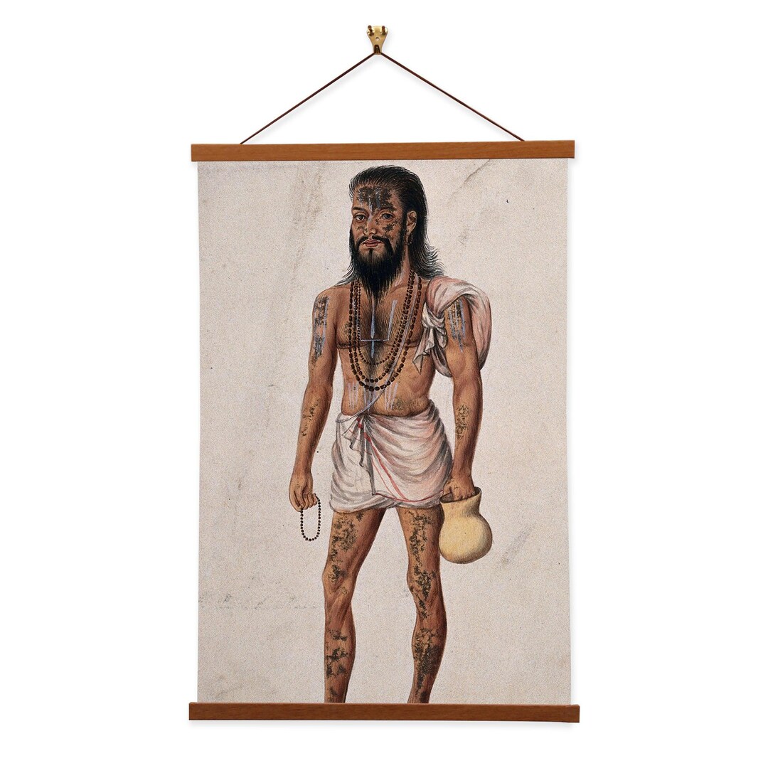 A Hindu Ascetic Man (sadhu) With Beads Around His Neck by Vintage ...