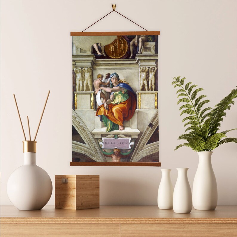 The Delphic Sibyl Legendary Prophetic Female Painting by Michelangelo ...