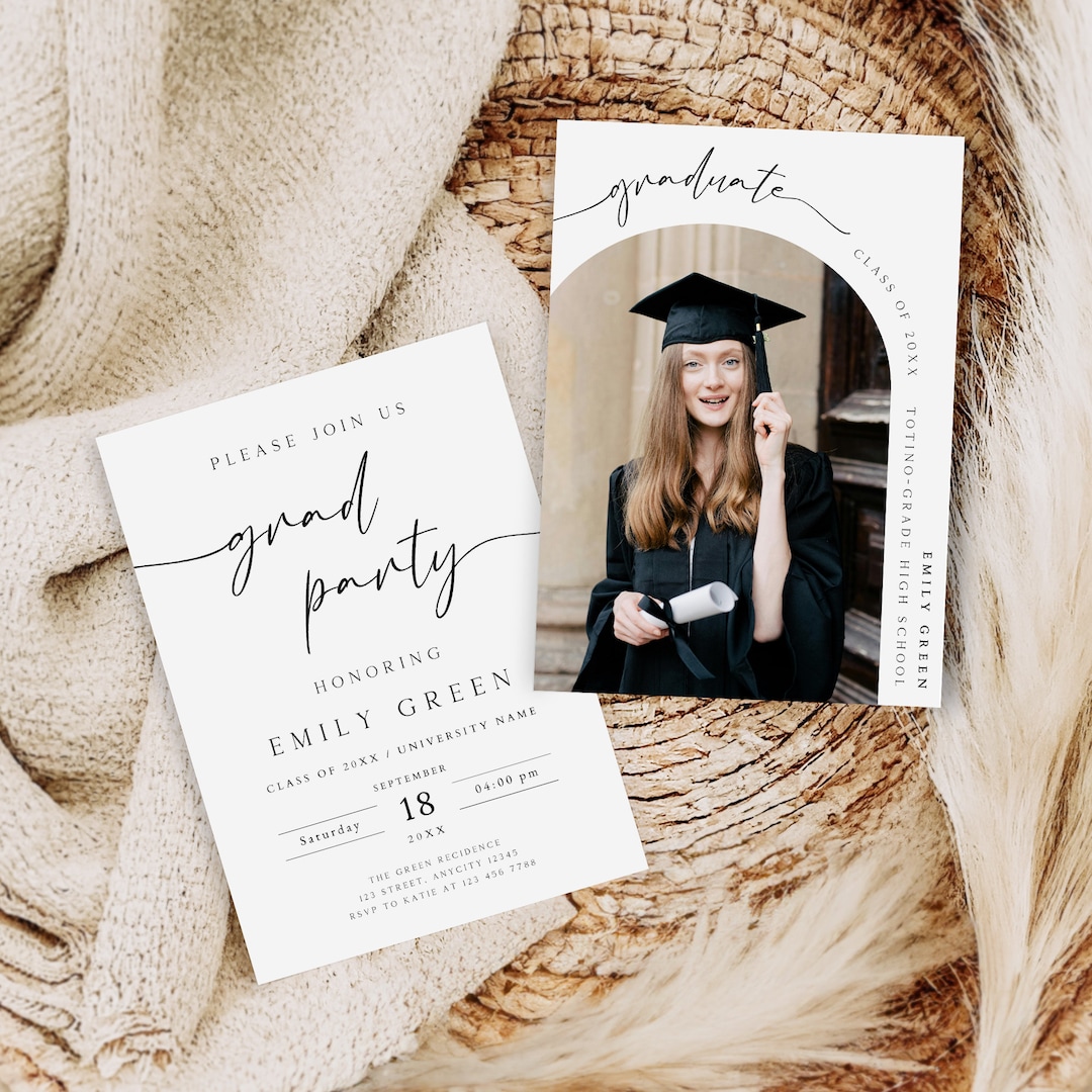 Editable Graduation Party Invitation, Graduation Party Invite, Photo ...