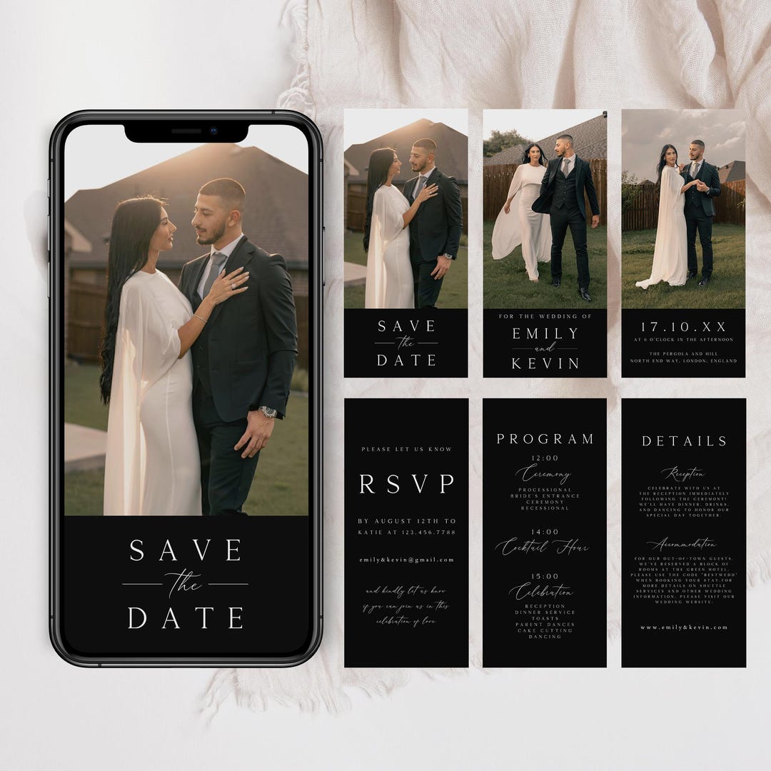 Wedding Video Save the Date Template, RSVP, Details & Program, Animated ...