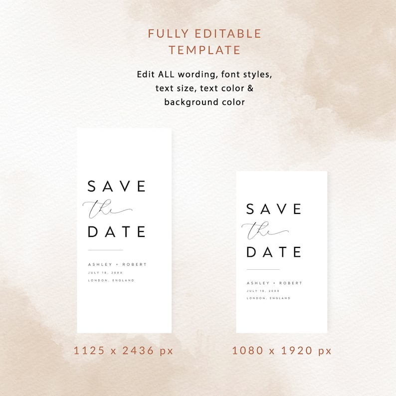 Save the Date Template, Digital Save the Date Text Invitation, Electronic Save the Date Invite ...