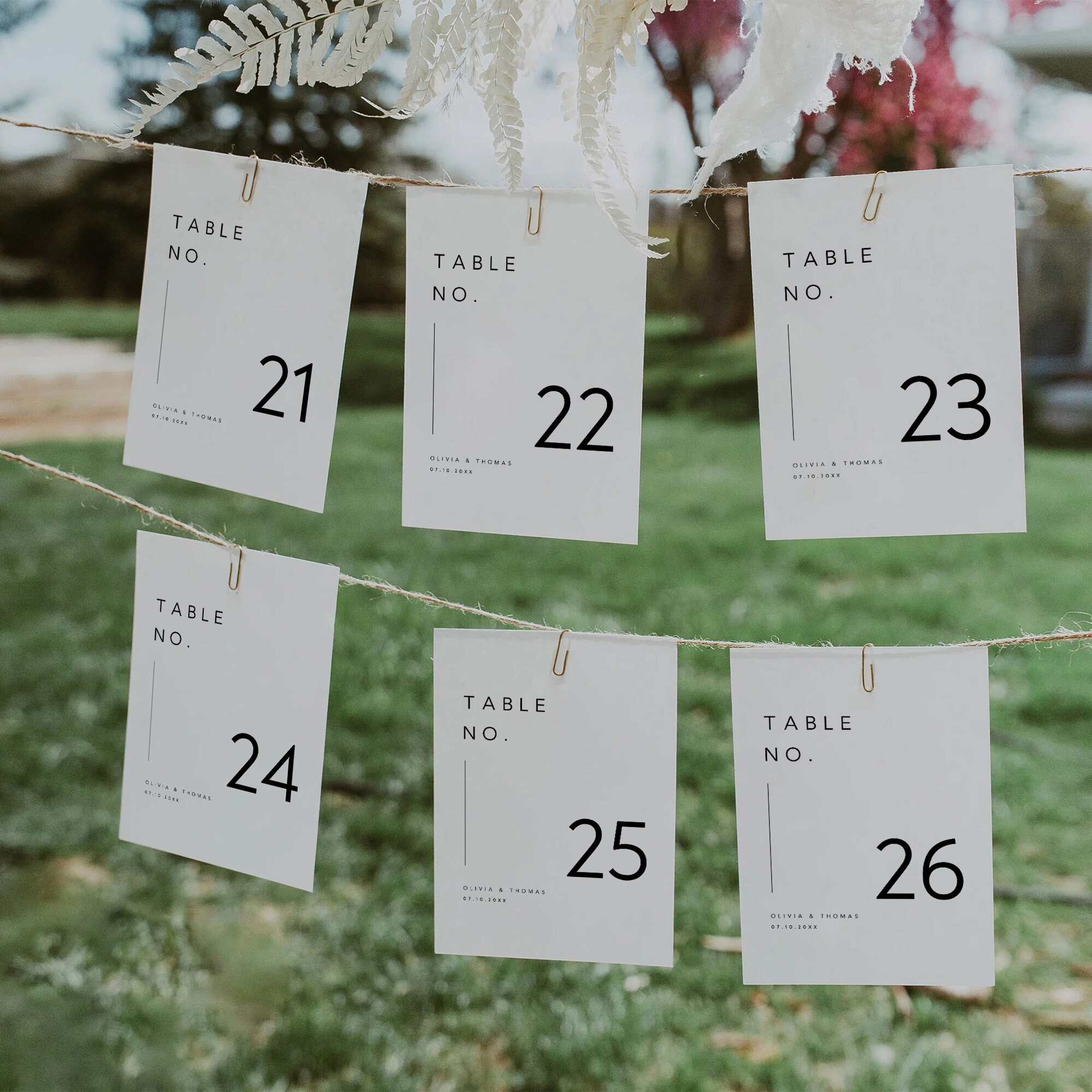 Modern Wedding Table Numbers Template, Printable Table Numbers, Table ...
