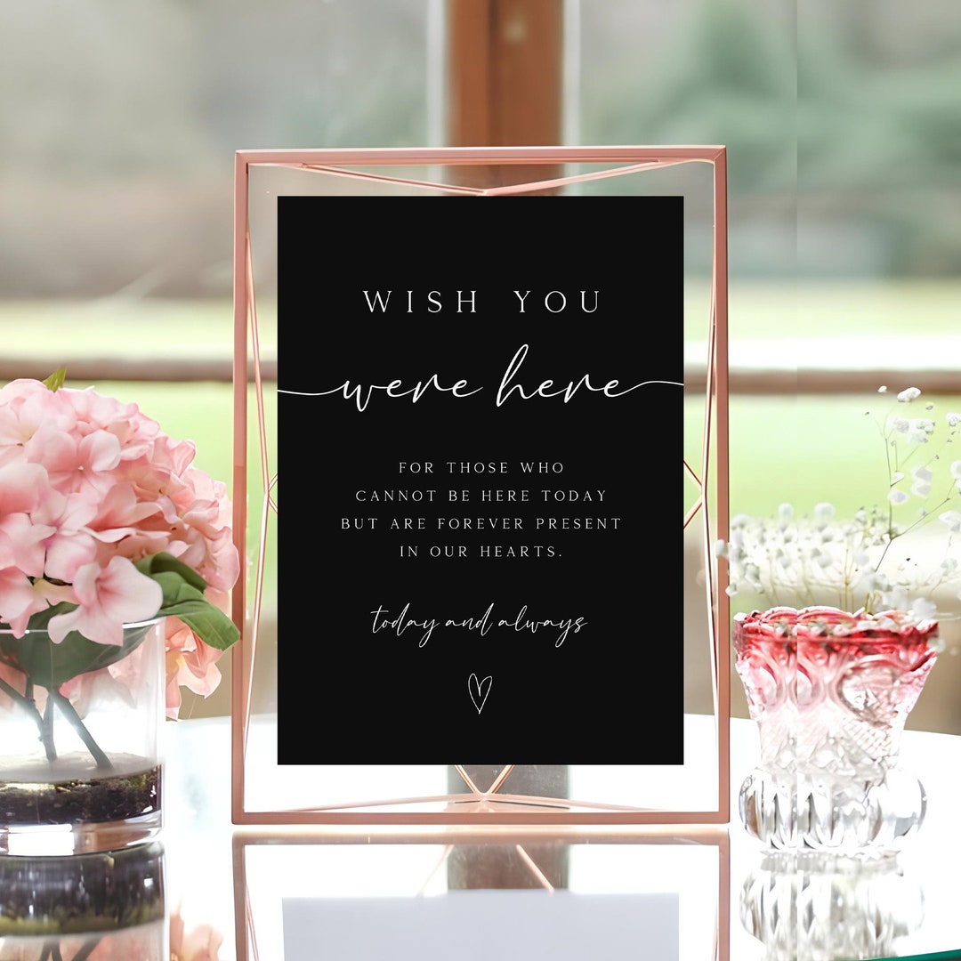 Wish You Were Here Sign, Black Memorial Signage (instant Download) - Etsy