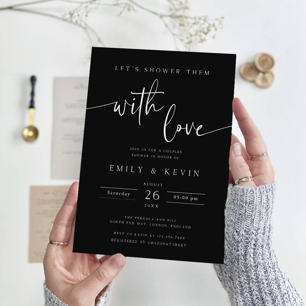 Lets Shower Them With Love Invitation, Couples Shower Invitation ...