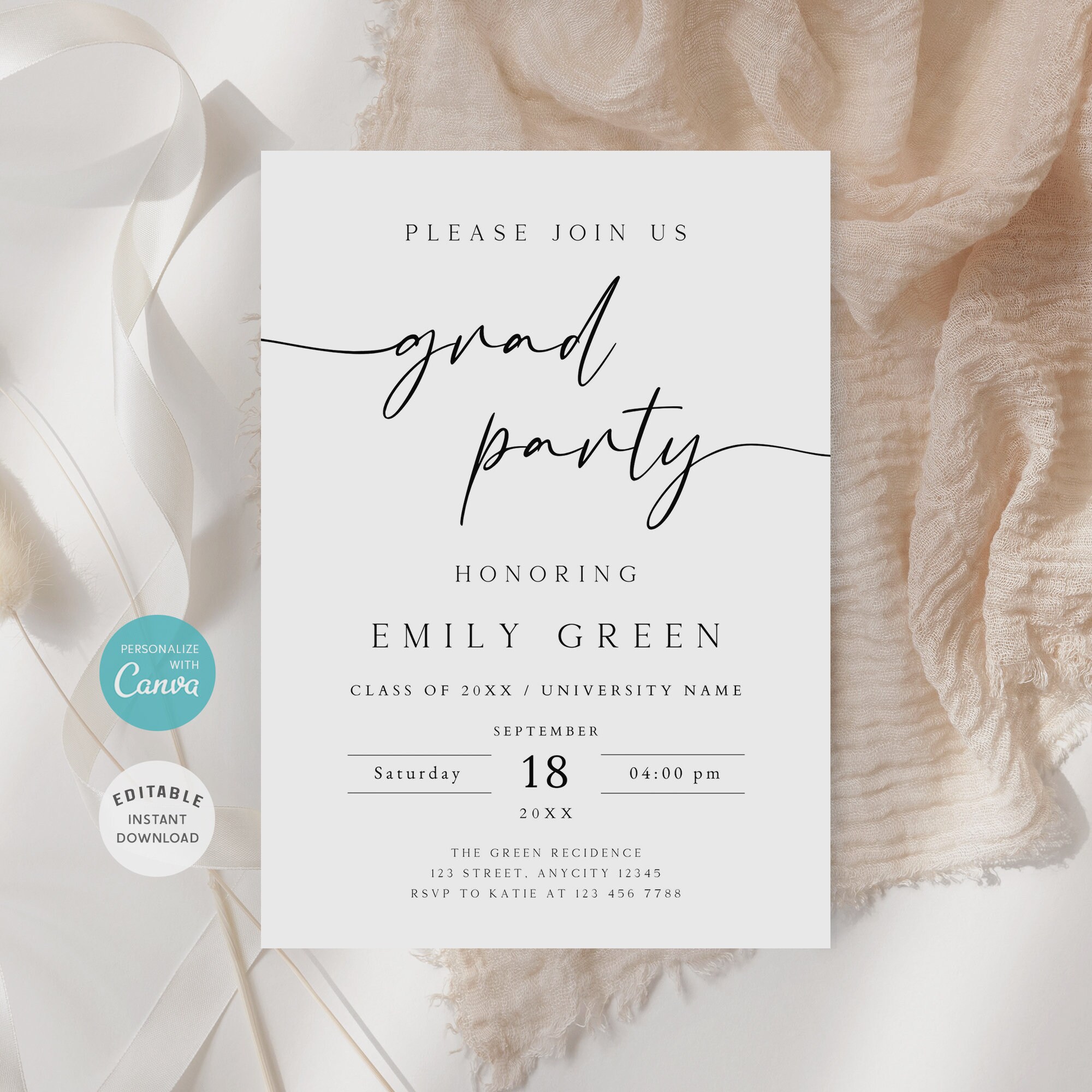 Graduation Party Invitation Template, Graduation Annauncement ...