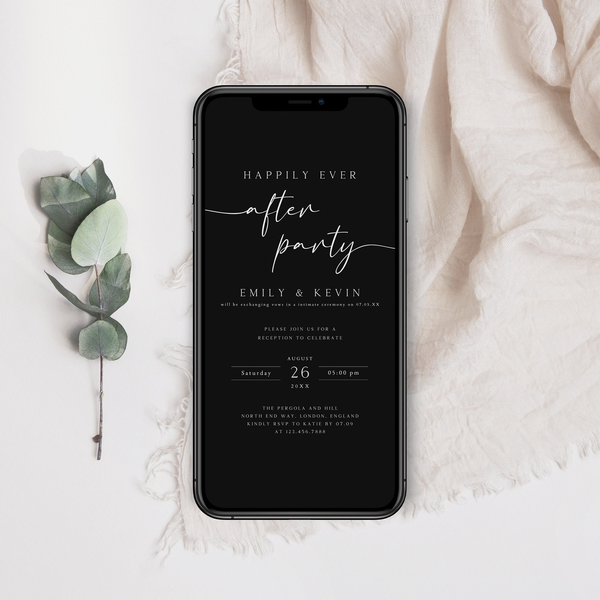 Wedding After Party Invitation, Reception Party Invitation, Happily ...