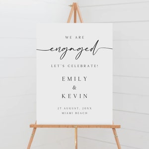 Engagement Party Sign, We Are Engaged Welcome Sign, Engagement Poster ...