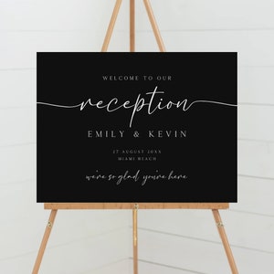 Reception Welcome Sign Template, Black Welcome Wedding Sign, Welcome to ...