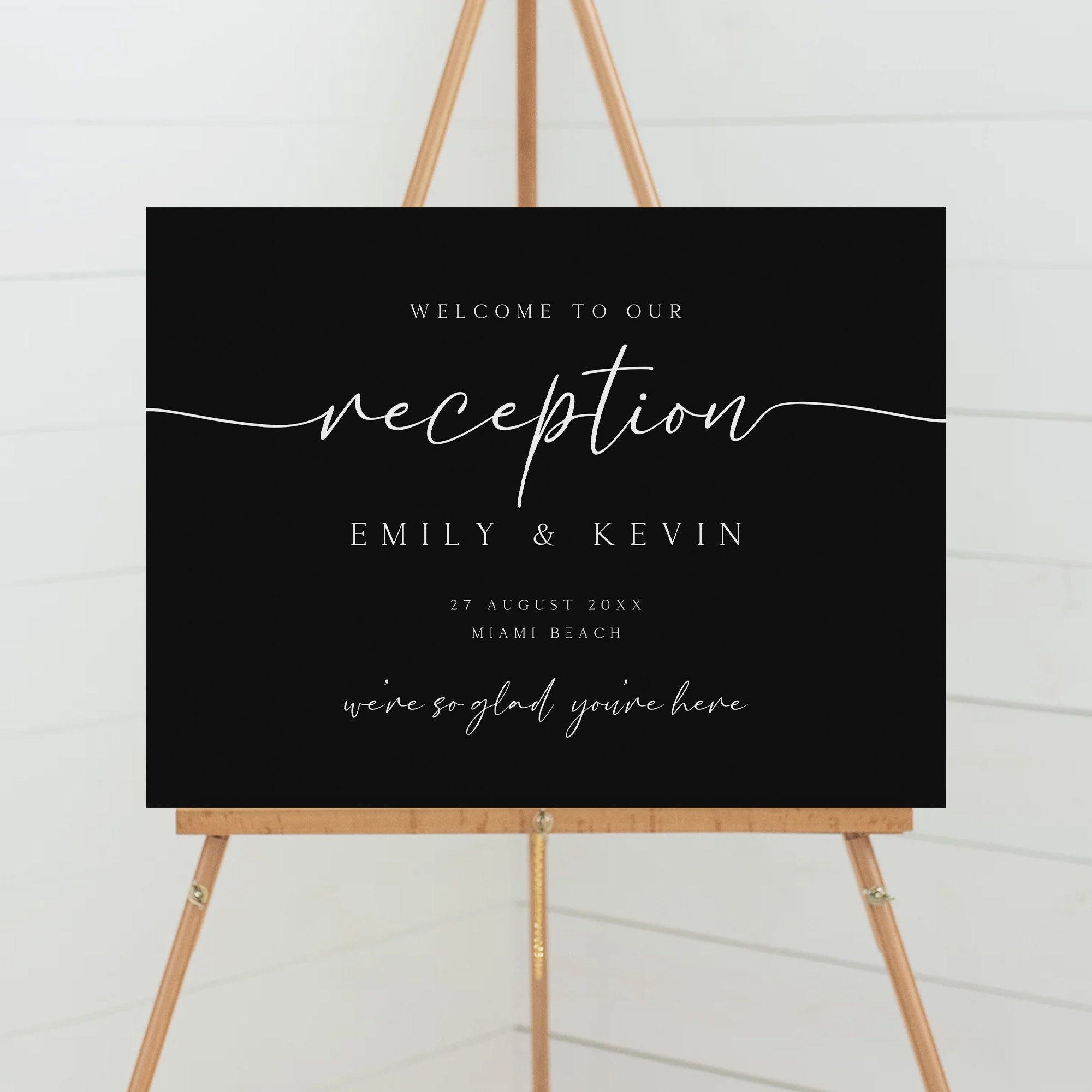 Reception Welcome Sign Template, Black Welcome Wedding Sign, Welcome to ...