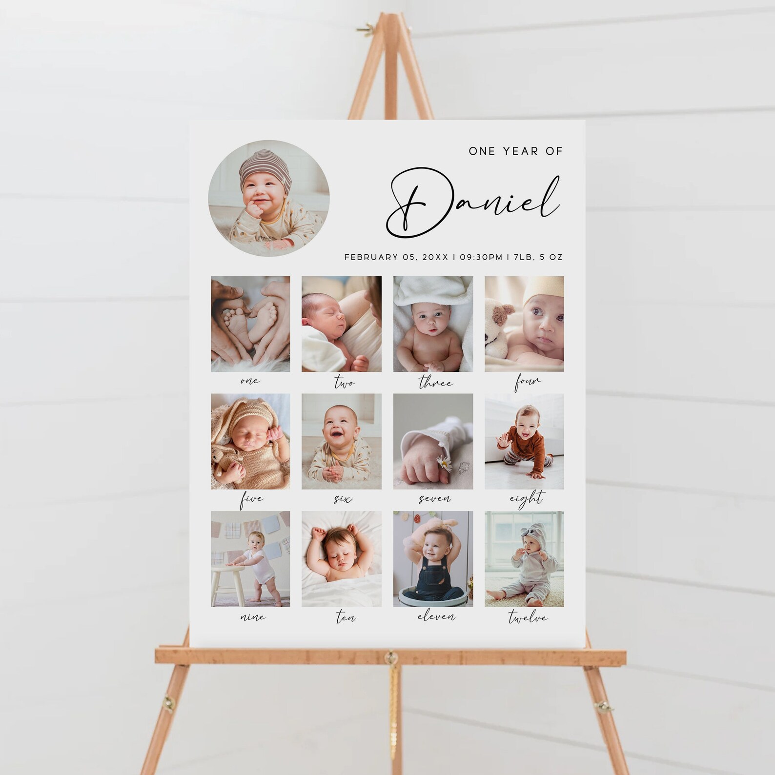 First Birthday Photo Poster, Baby Milestone Sign (digital Download) - Etsy