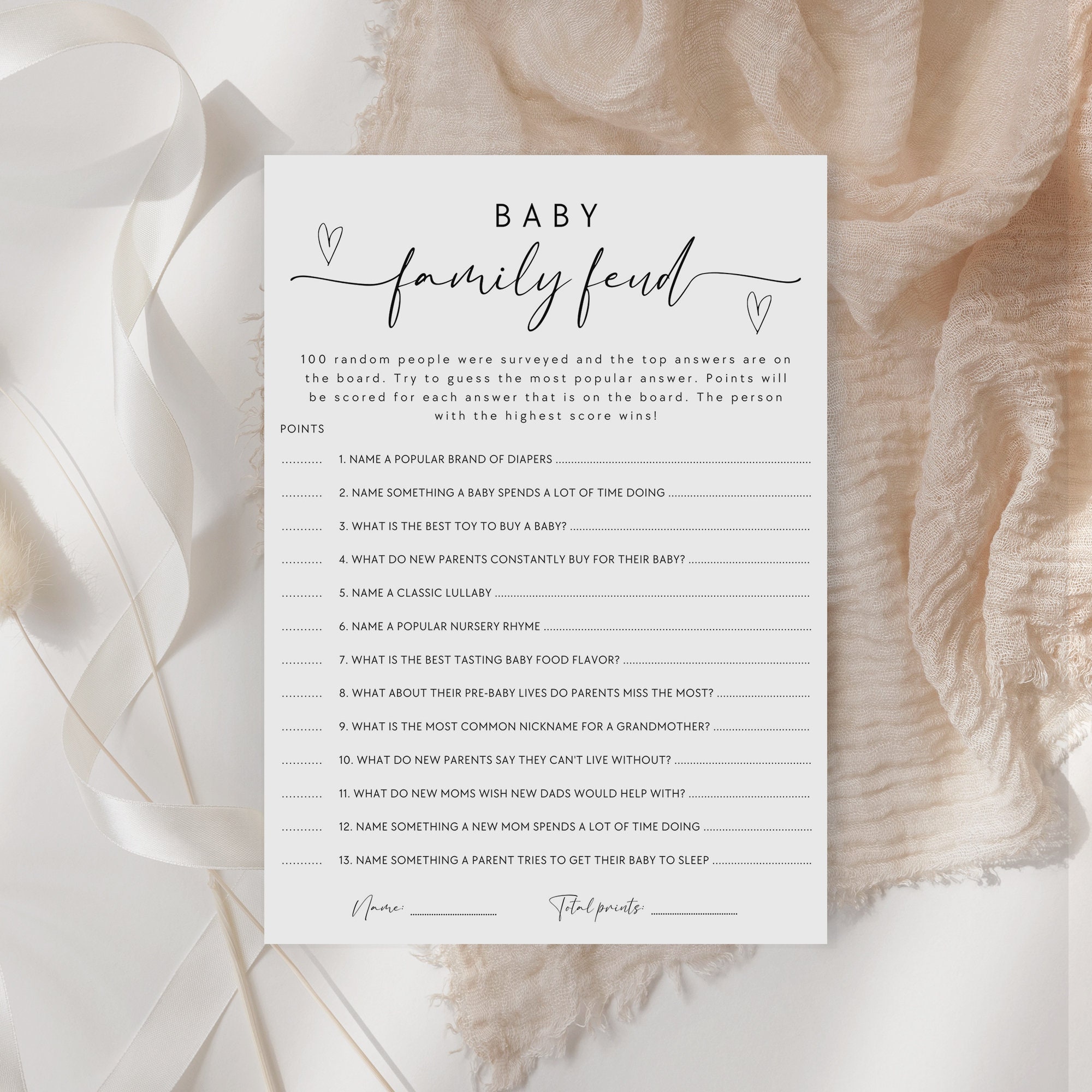 Baby Family Feud Game, Baby Shower Games Printable, Family Feud Game ...