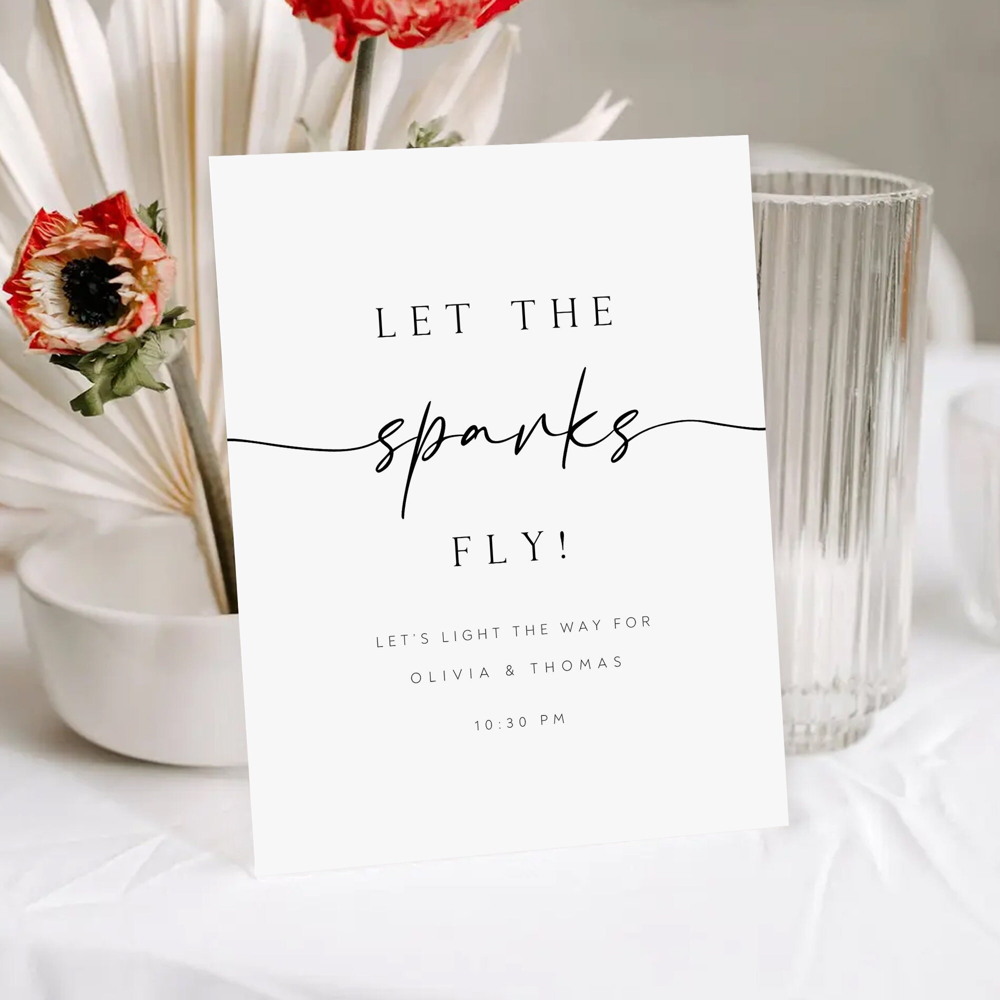 Wedding Sparkler Send off Sign Template, Let Love Sparkle Printable ...
