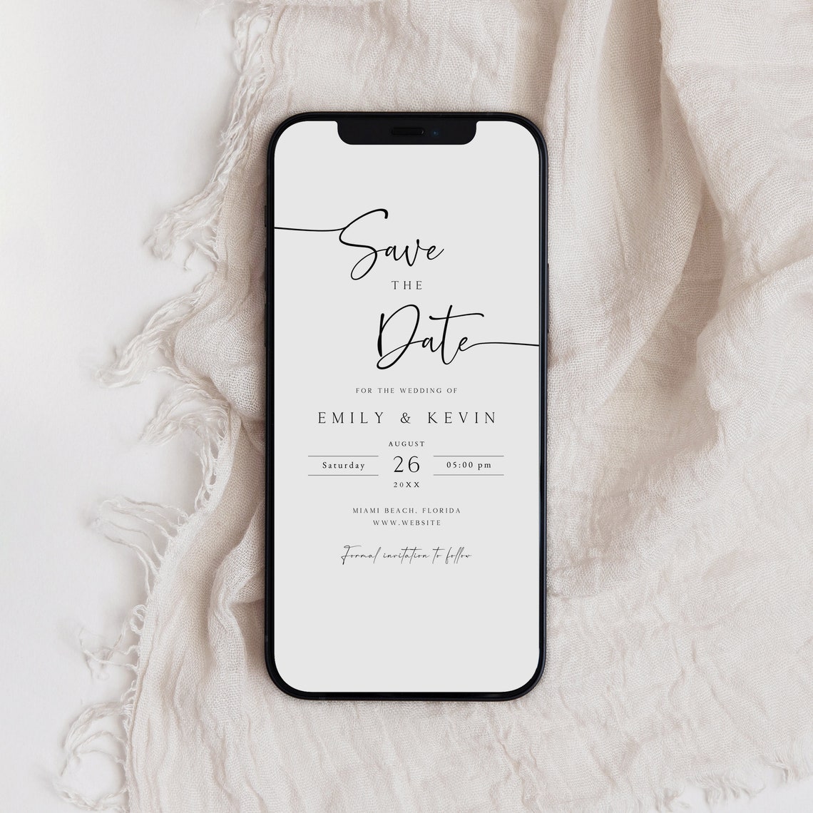 Electronic Save the Date, Minimalist Save the Date E-vite, Electronic ...