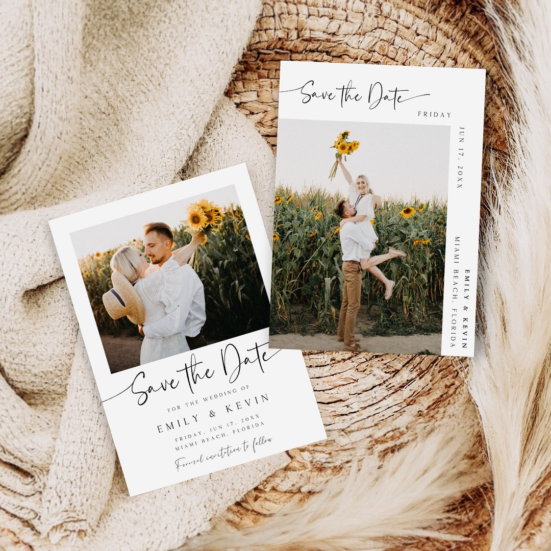 Editable Photo Save the Date Invitation, Minimalist Save the Date ...