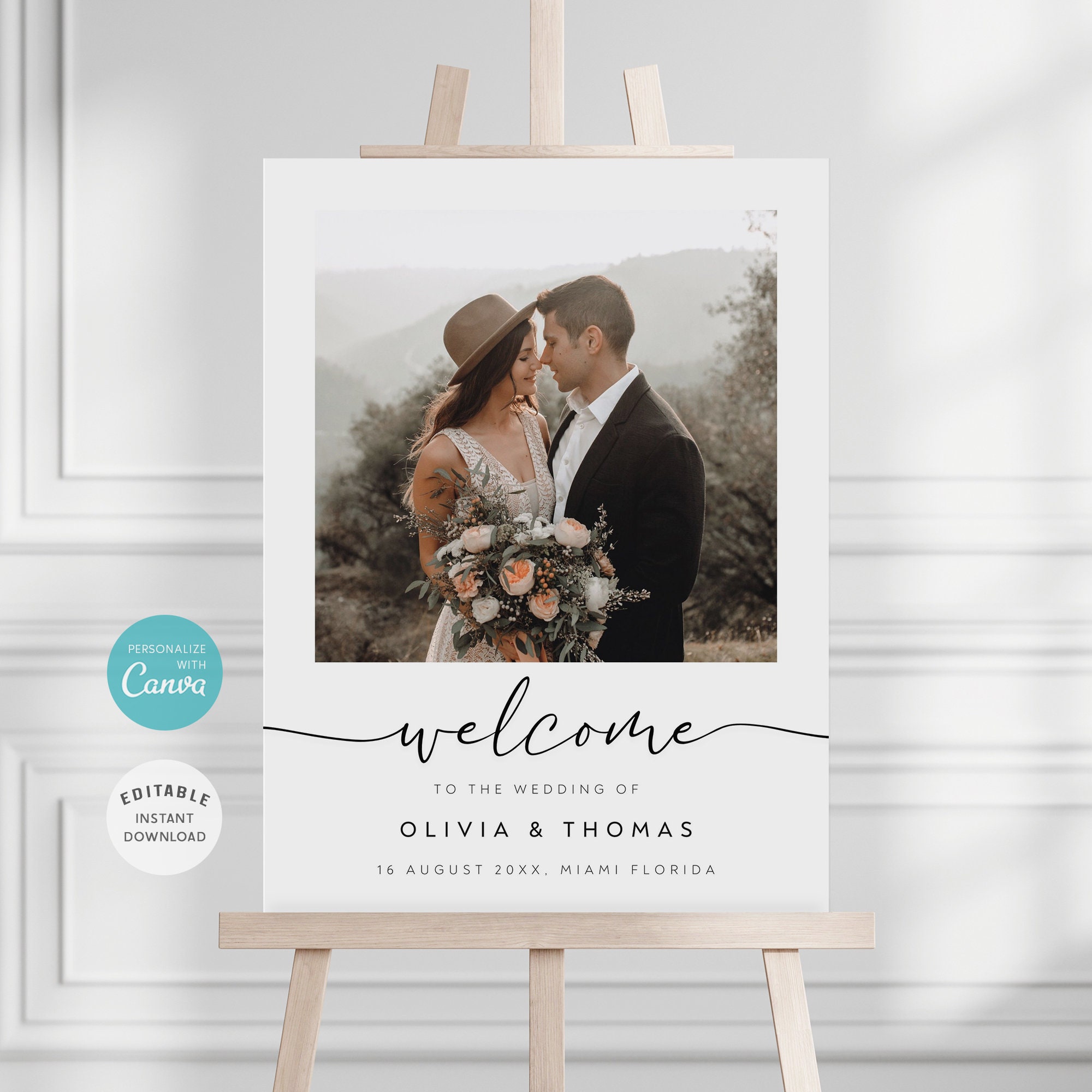 Welcome Photo Wedding Sign, Wedding Welcome Photo Sign, Welcome Wedding ...