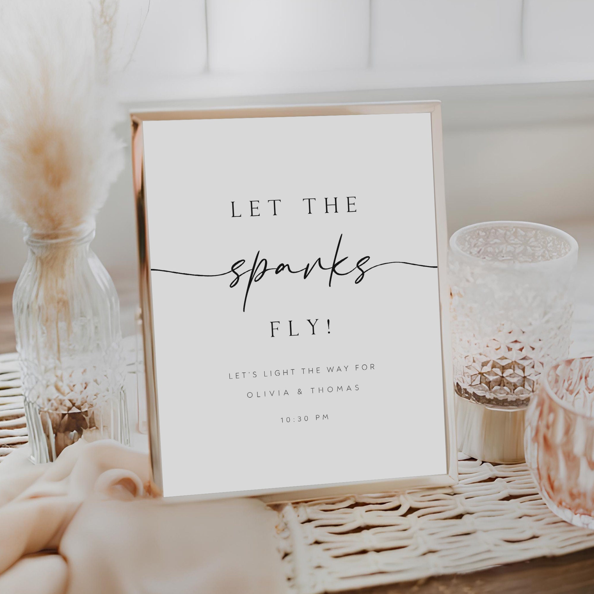 Wedding Sparkler Send off Sign Template, Let Love Sparkle Printable ...